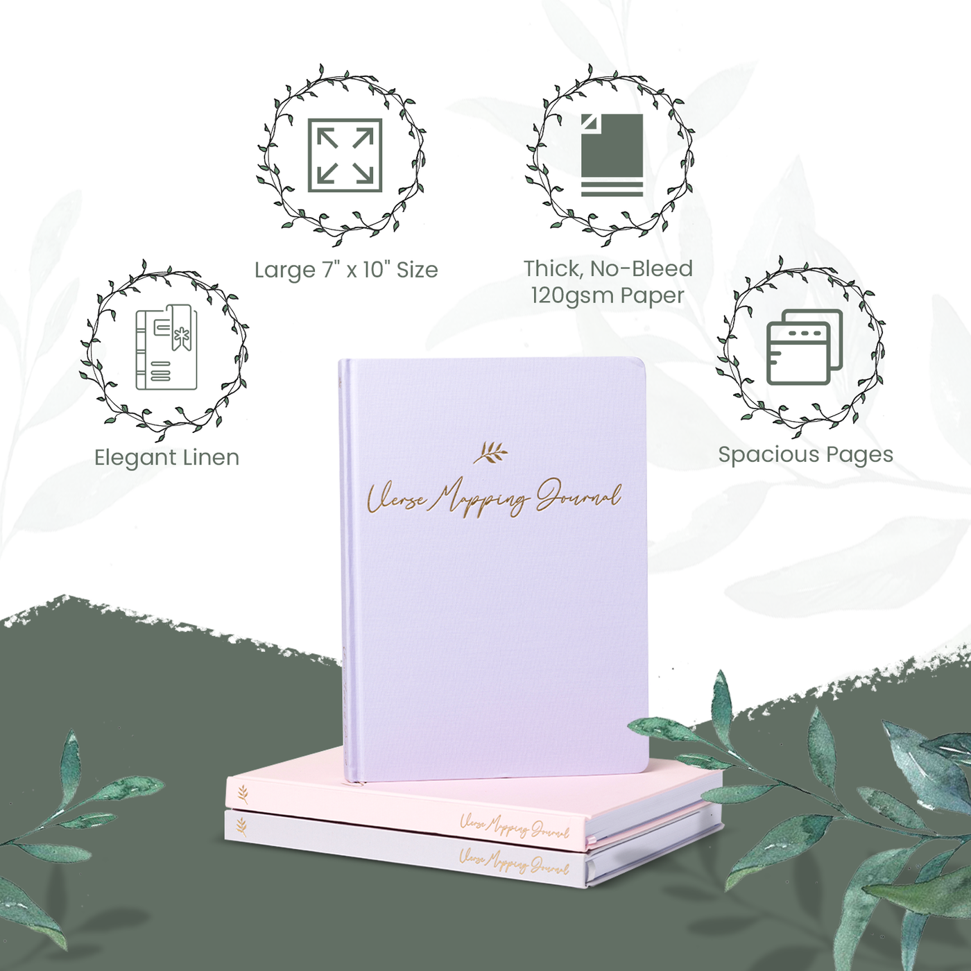 Linen Bible Verse Mapping Journal 7 X 10